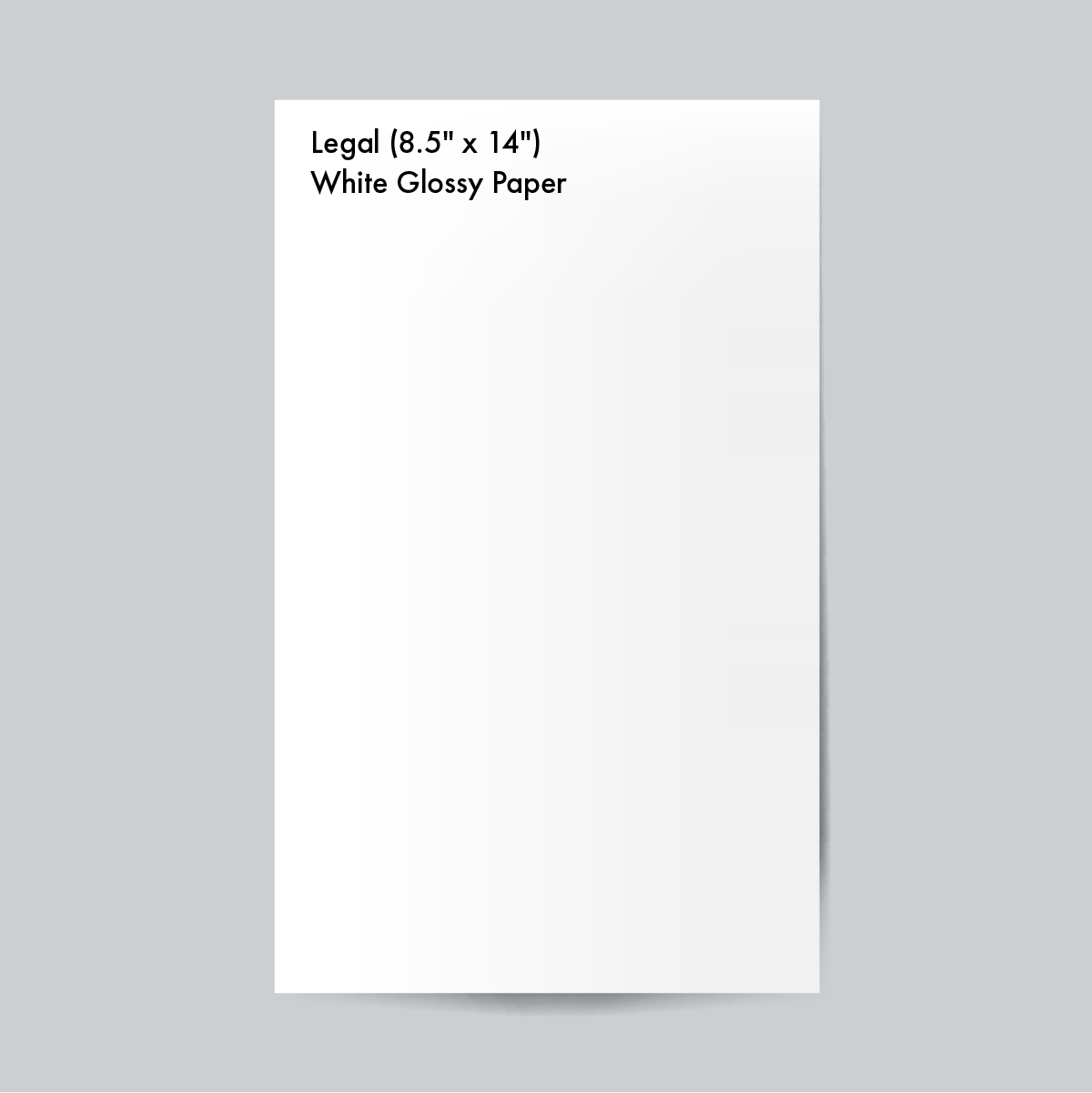 Legal (8.5" х 14") sized White Glossy Paper with Digital Printing